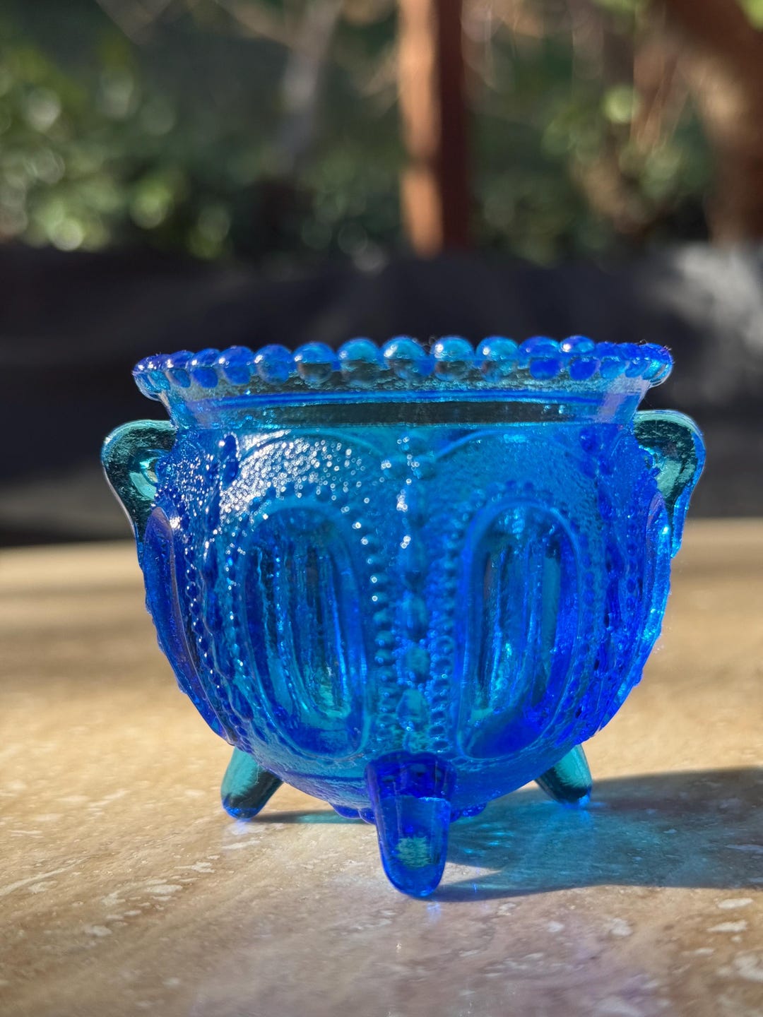 Vintage Degenhart Blue Glass Toothpick or Match Holder - Elegant Stars ...