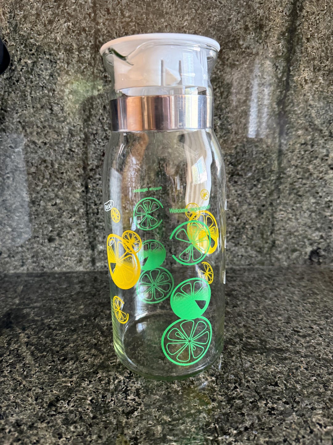 Vintage Pyrex Carafe | Lemon Lime Pattern - Etsy