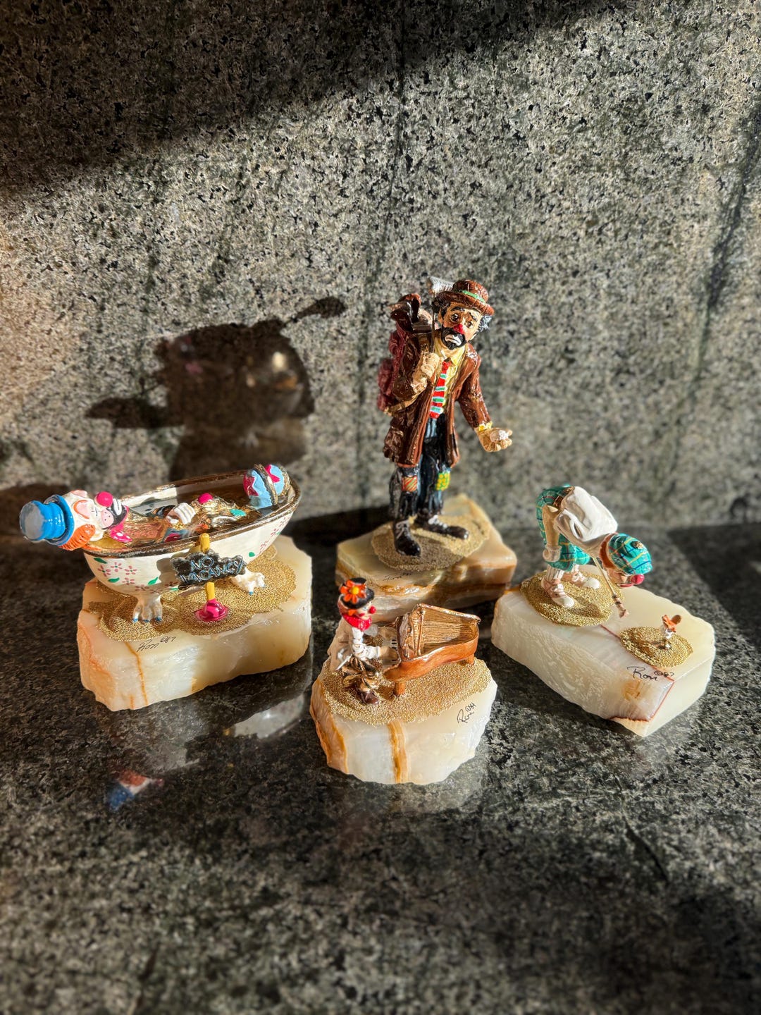 Vintage Ron Lee Clown Figurines on Onyx Base – 1980s Limited Edition ...