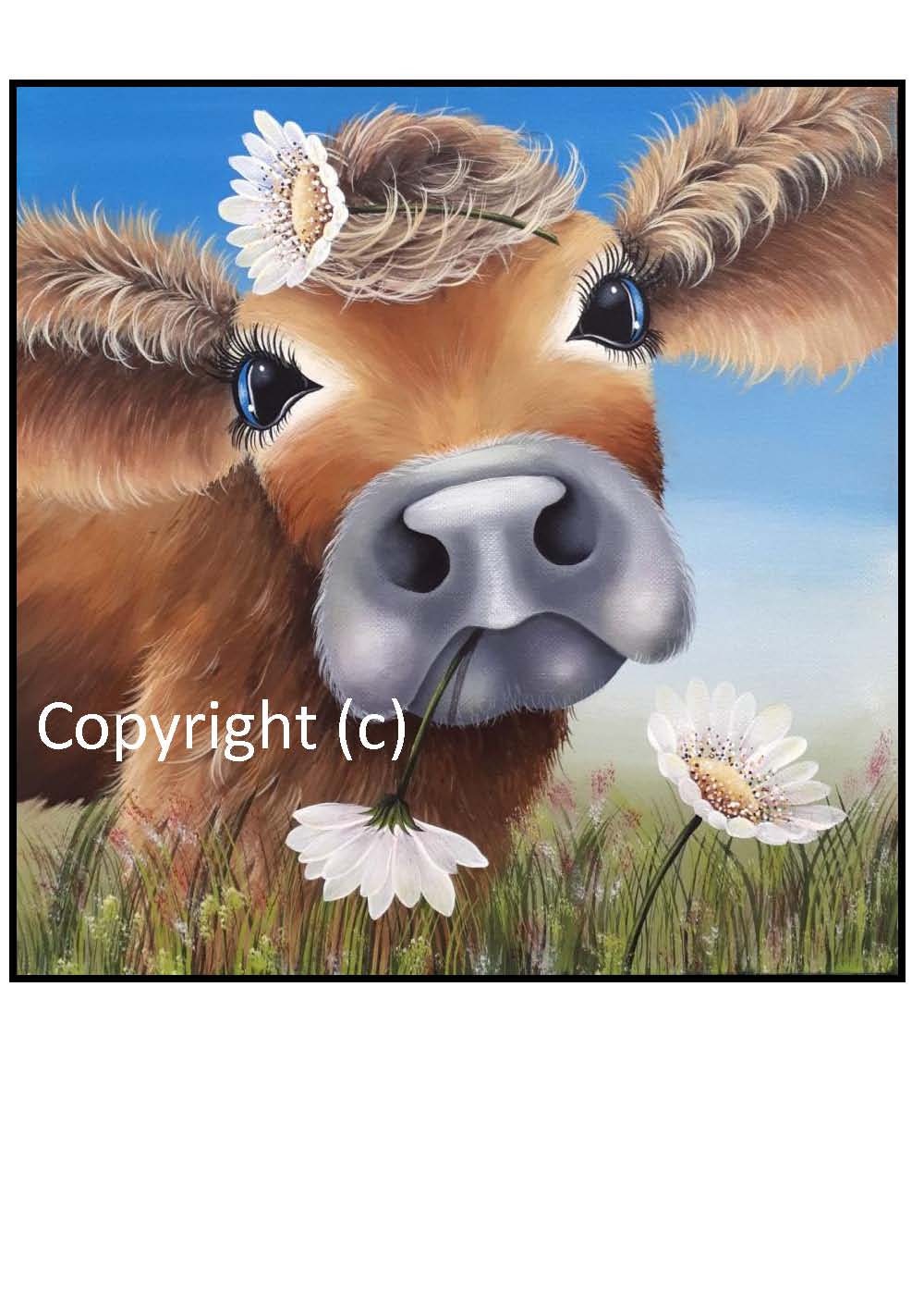 Daisy Cow - Painting Pattern Pack by Clare Holmes. UK A4 and US Letter ...