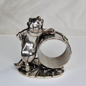 Fairy Tale Toad Drummer Napkin Ring, Silver Plated, Figural, Reed ...