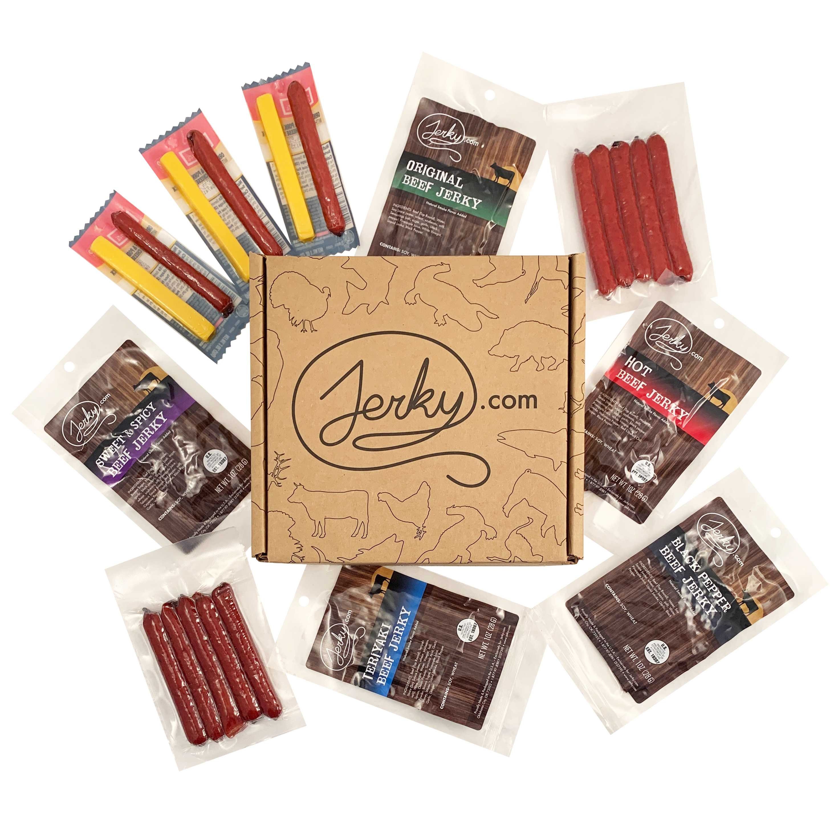 21 Pc. Beef Jerky Variety Pack - Meat Stick Gift Box - 5 Flavors of ...