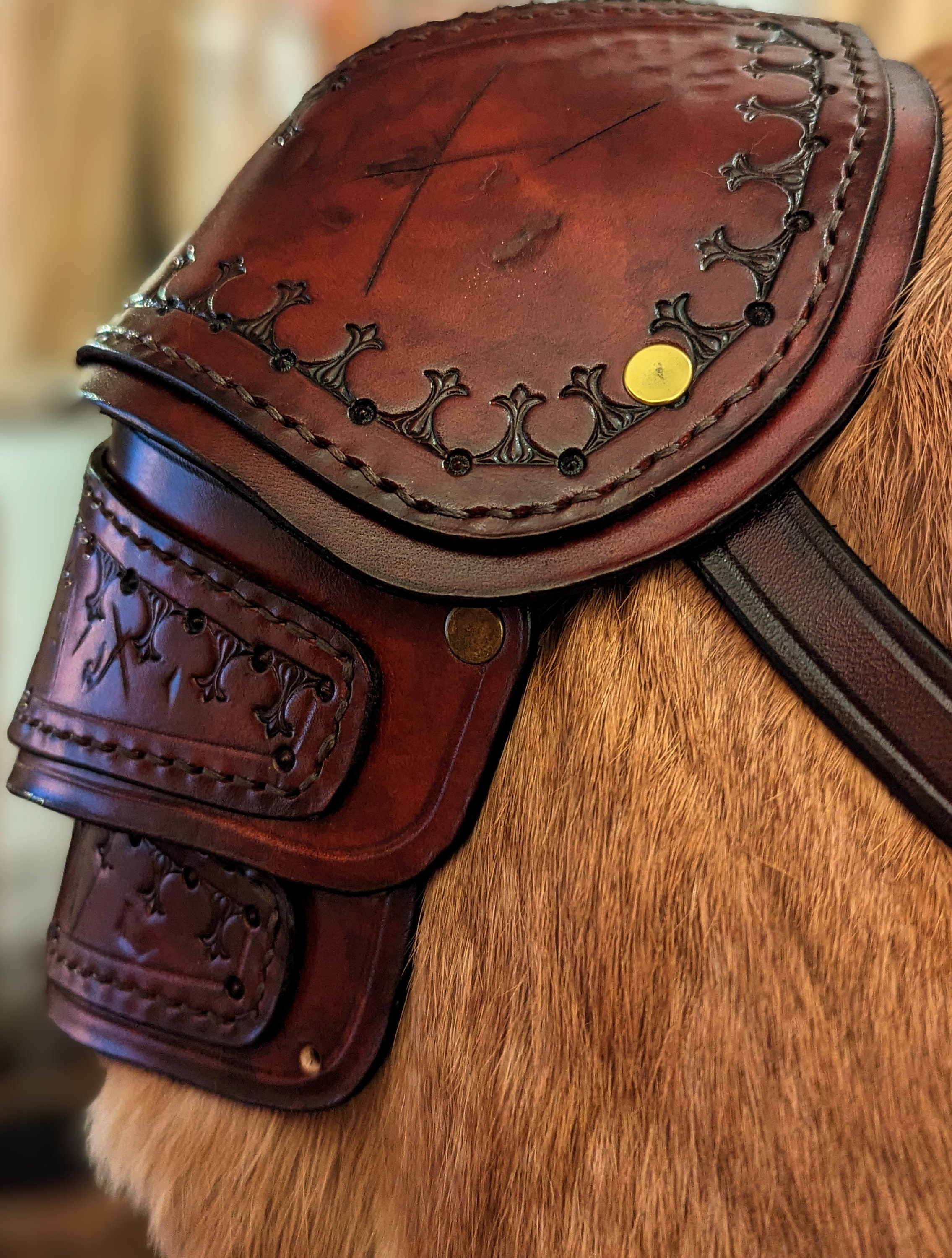 Leather Armour, Leather Shoulder Armour, Leather Spaulder, Armour ...