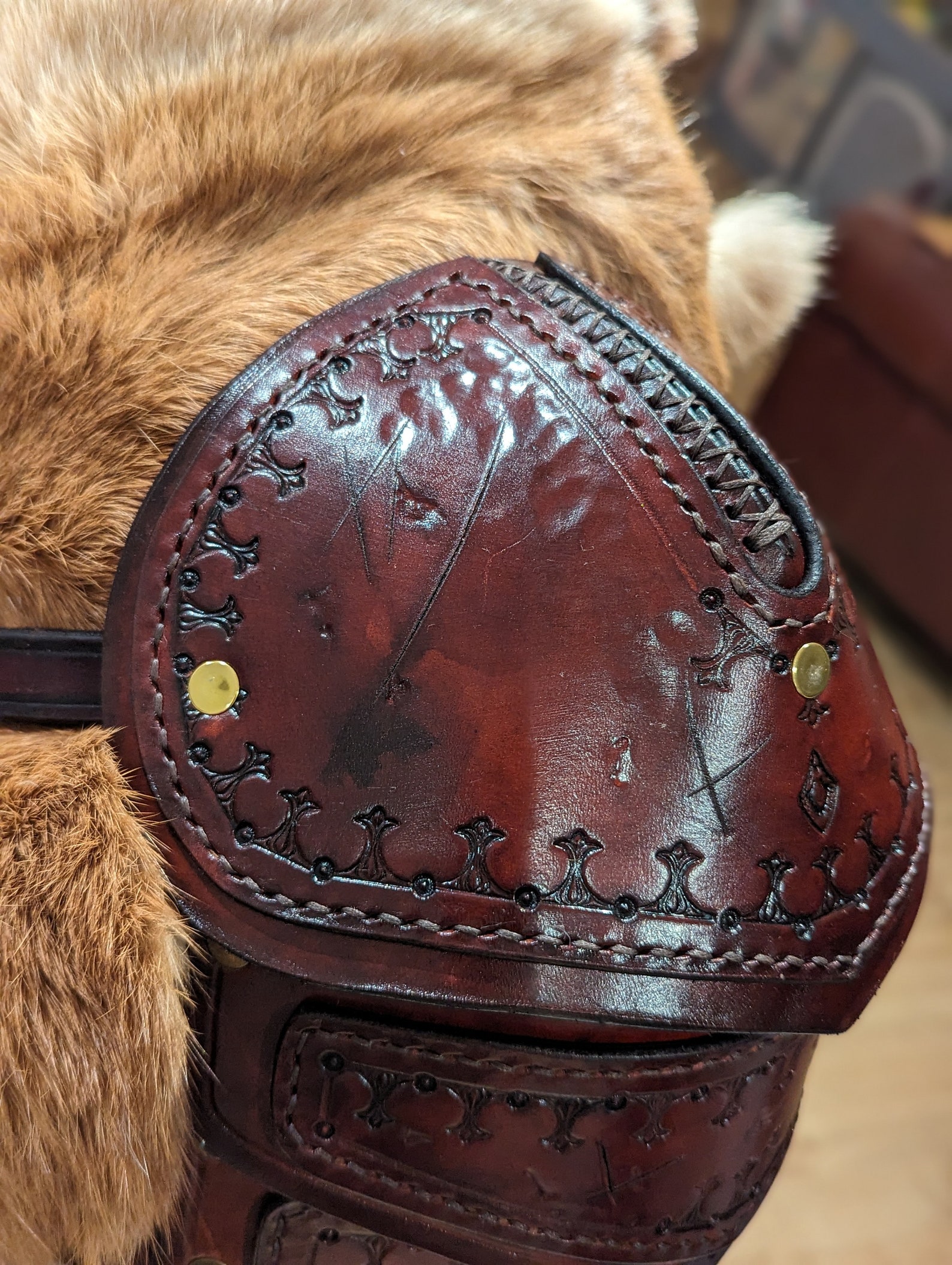 Leather Armour, Leather Shoulder Armour, Leather Spaulder, Armour ...