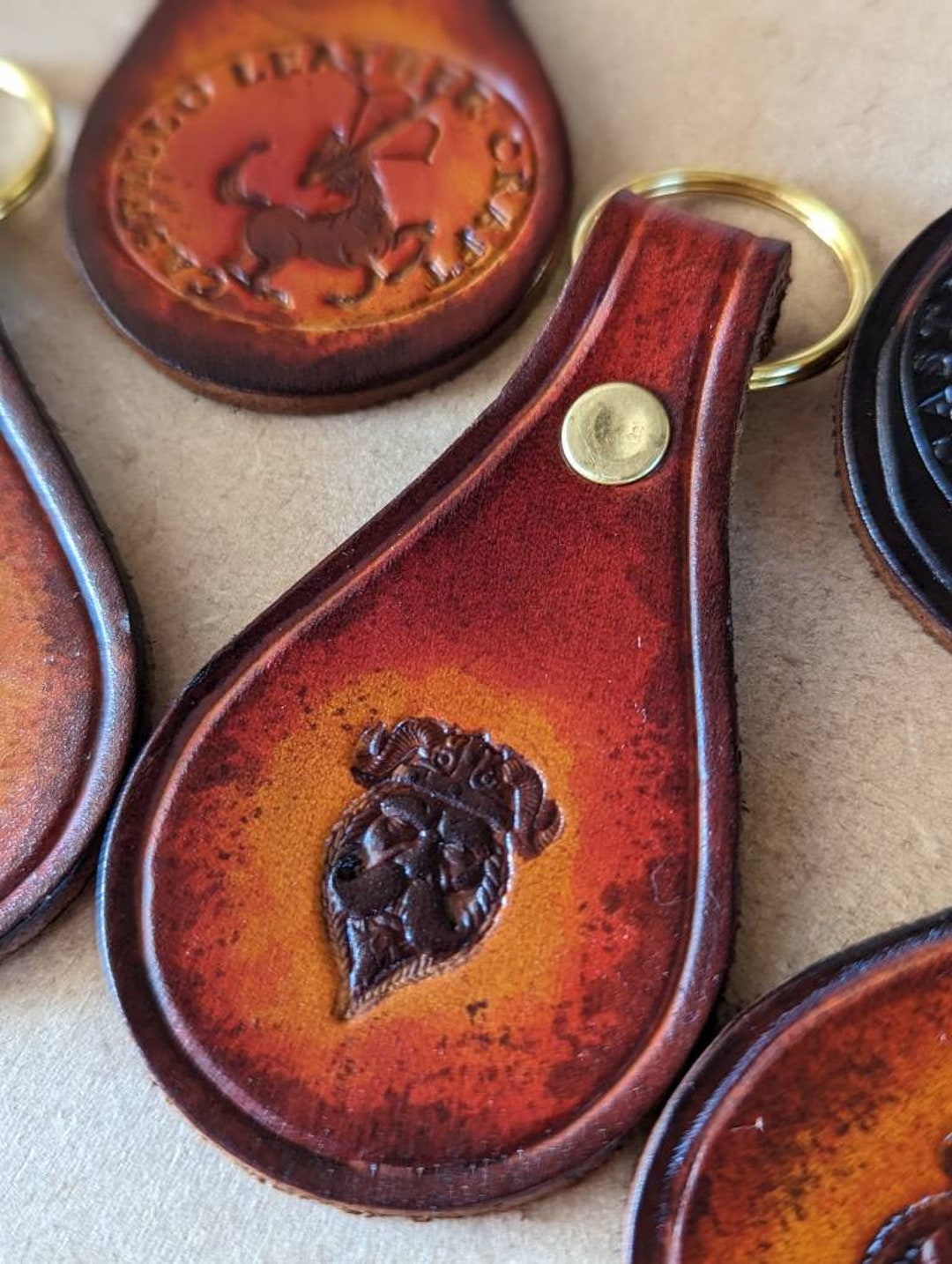 Leather Keyrings,bespoke Leather Keyrings , Handmade Leather Keyrings ...