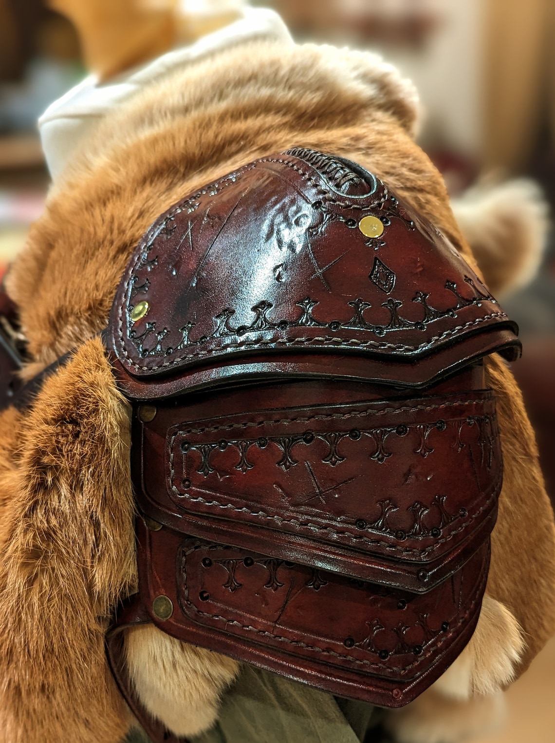 Leather Armour, Leather Shoulder Armour, Leather Spaulder, Armour ...