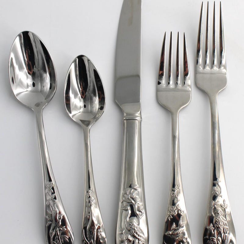 Vintage Flatware Set Birds - Etsy