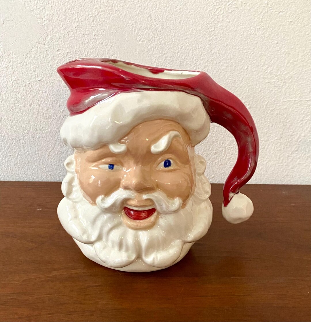 Vintage Santa Claus Pitcher, Jamar Mallory Studios Mold, Christmas ...