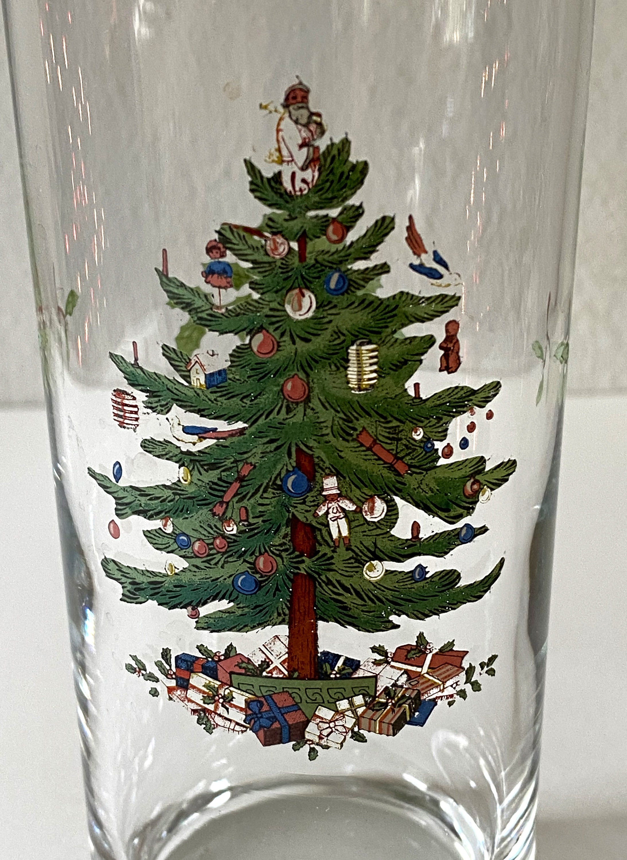 Spode Christmas Tree Highball Glasses, Sold in Pairs, Vintage Holiday ...