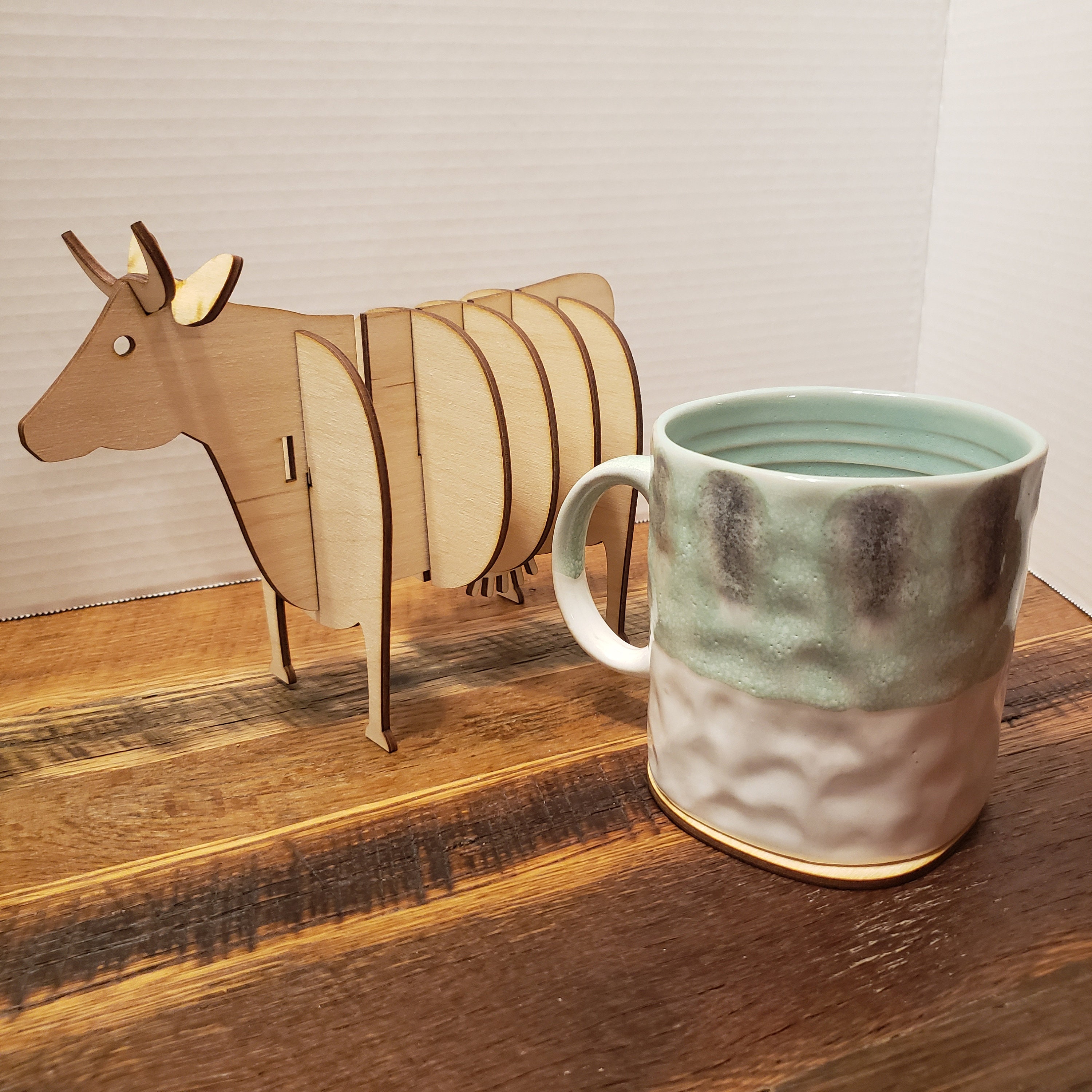 Wooden Cow Coaster Set | Etsy