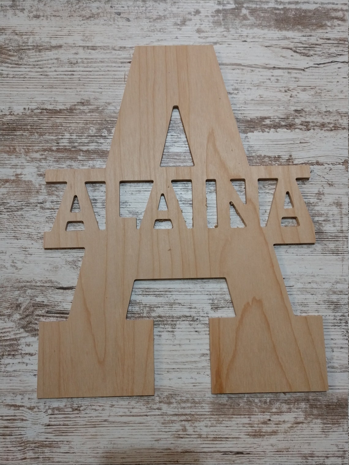 Custom Wood Monogram Letter With Name | Etsy