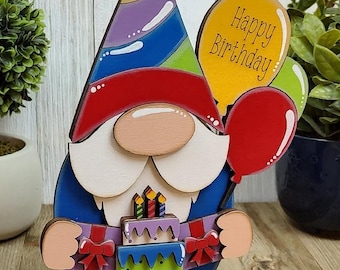 Birthday Gnome, Party Gnome, Knitted Gnome, Celebration Gnome, Birthday ...