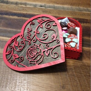 Wood Heart Shaped Candy Box - Etsy