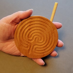 Handcrafted Solid Wood Handheld Meditative Cretan Labyrinth, With ...