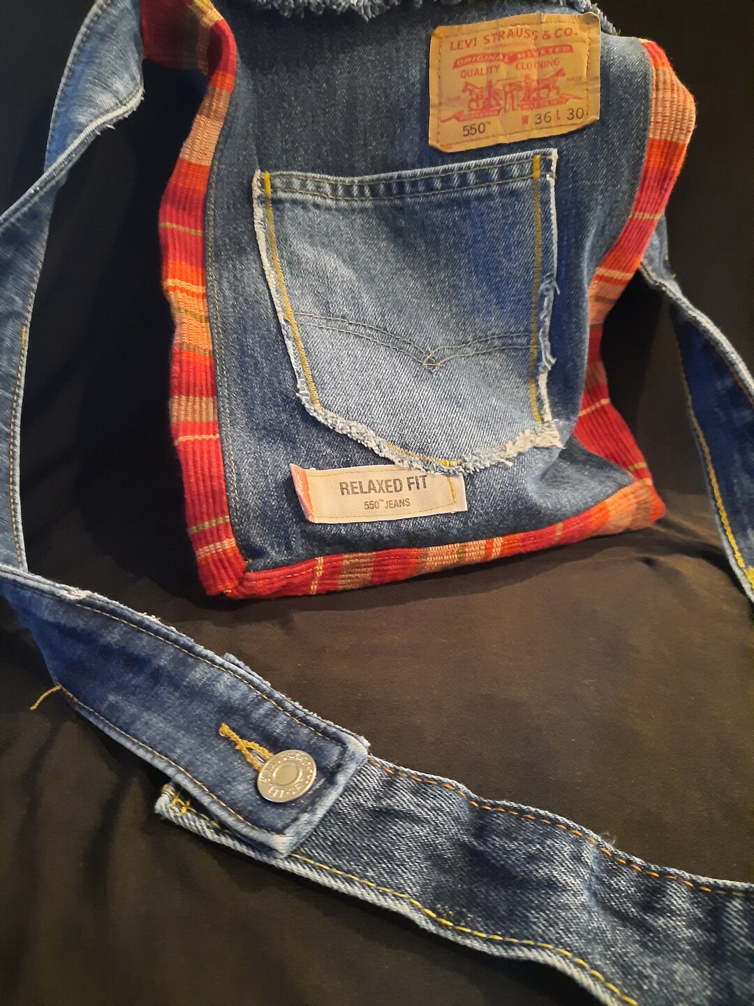 Handmade Purse With Levi's Denim Patches & Pocket - Etsy