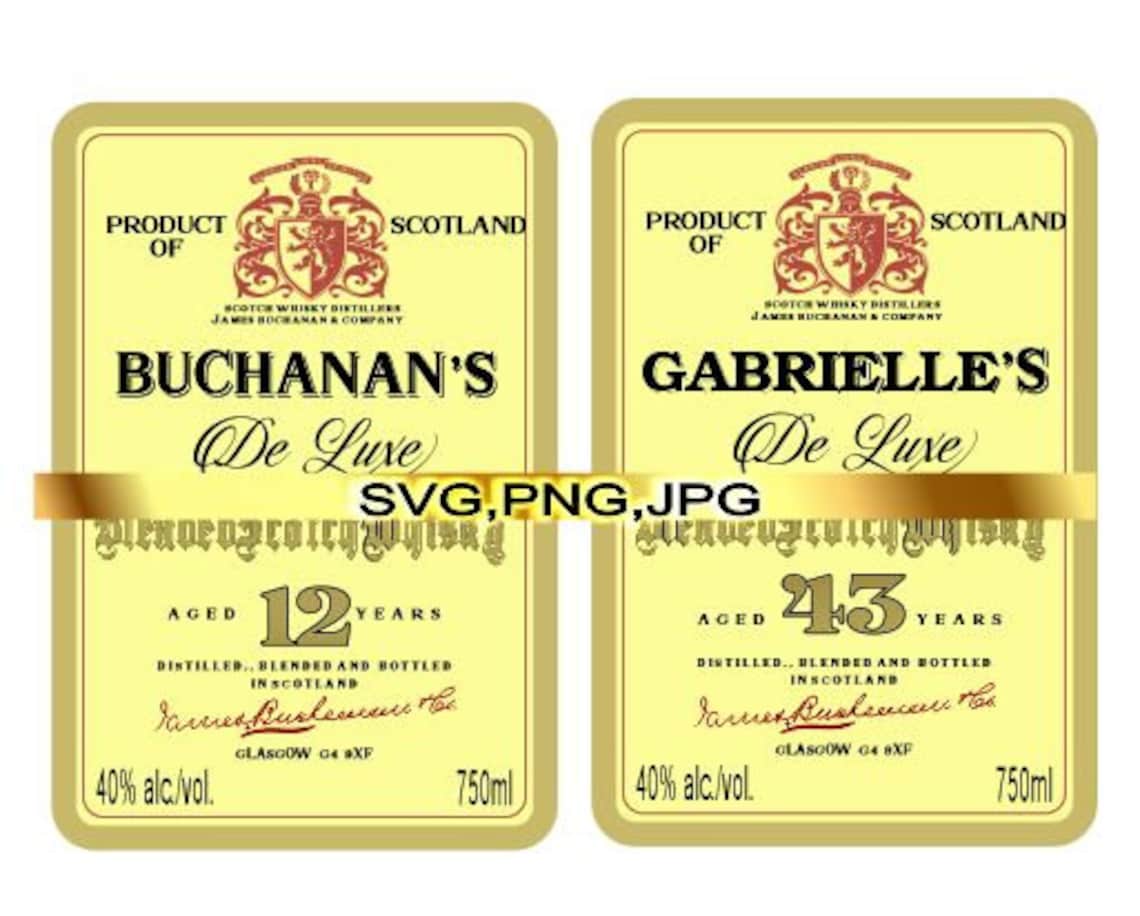 Buchanans 12 años etiqueta anterior archivo digital todo en | Etsy