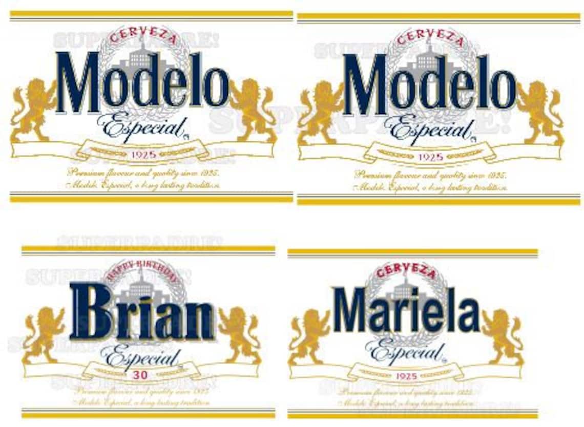 Etiqueta de Cerveza Modelo te lo puedo personalizar a tu | Etsy