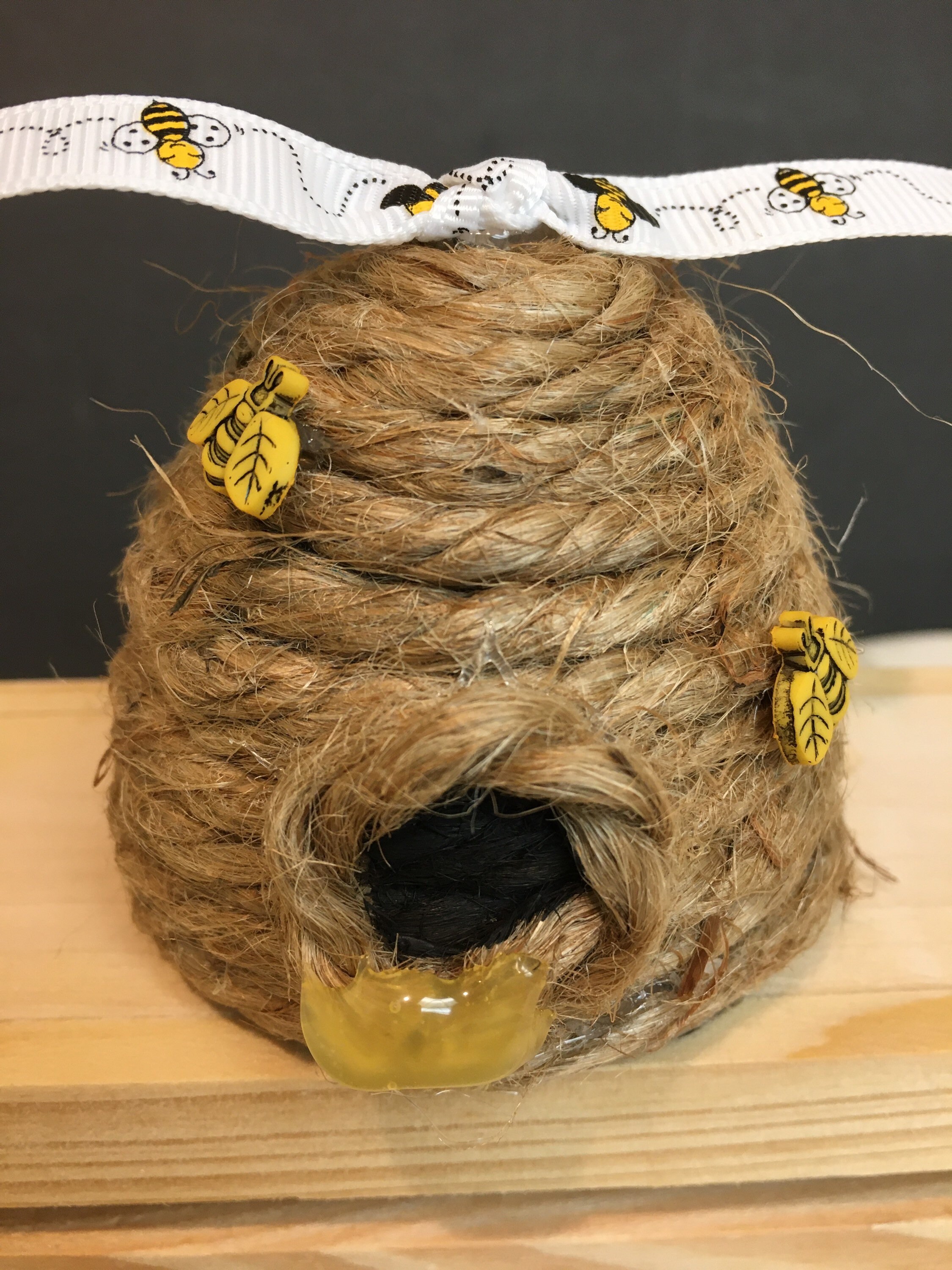 Miniature Bee Skep Beehive With Bees and Honey Tiered Tray - Etsy
