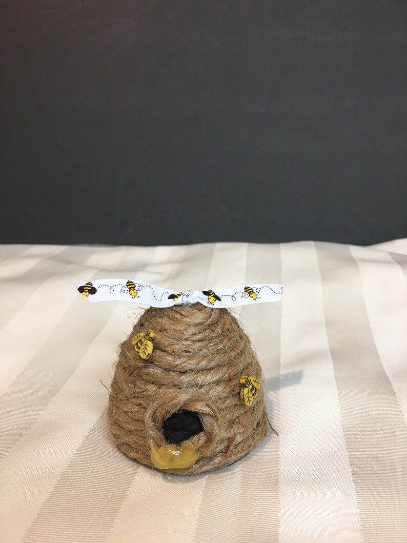 Miniature Bee Skep Beehive With Bees and Honey Tiered Tray - Etsy