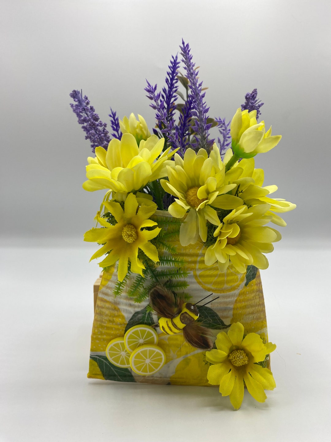 Lemon Yellow Wall / Shelf Pocket Posie - Etsy