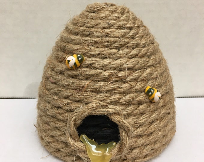 Bee Skep Beehive With Bees and Honey Tiered Tray Size Beeskep - Etsy