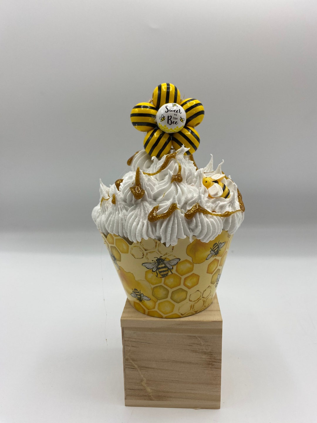 Tiered Tray Faux Fake Bee Cupcake. Fake Bake . Free Shipping. - Etsy