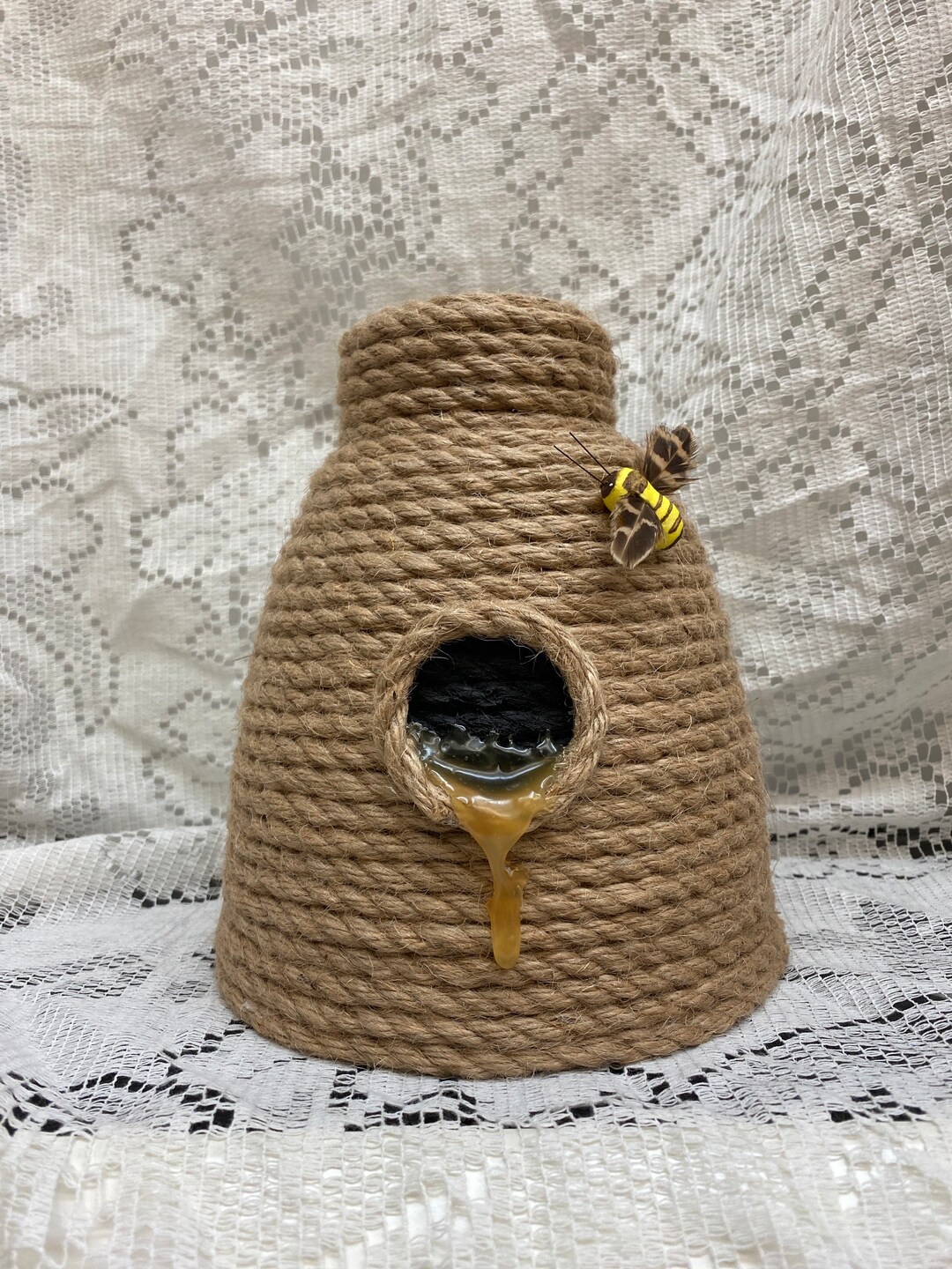 Bee Skep Bee Hive With Honey and Bee - Etsy