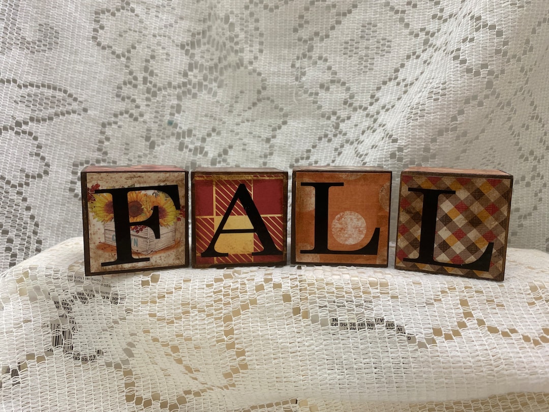 Fall Wood Blocks, Tiered Tray Decor Farmhouse Decor - Etsy