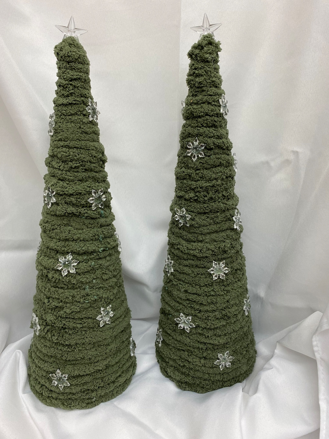 Farmhouse Chunky Yarn Christmas Trees (set of 2) Yarn Wrapped Tree - Etsy