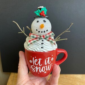 Mini mug topper includes mug tiered tray Christmas winter | Etsy