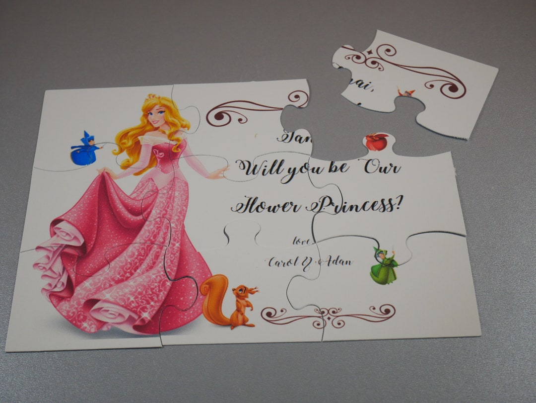 Personalized Princess Proposal Puzzle Card, Flower Girl Invitation - Etsy