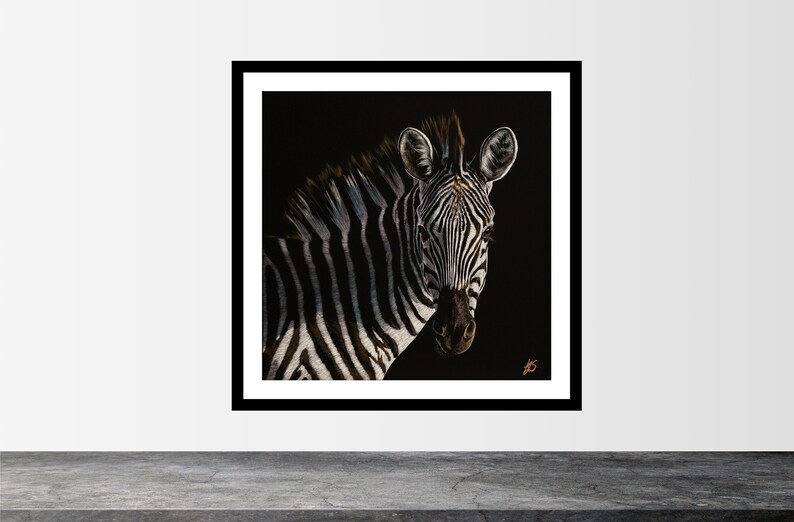 Zebra Art Print | Scratchboard Fine Art Print | Wildlife Decor - Etsy