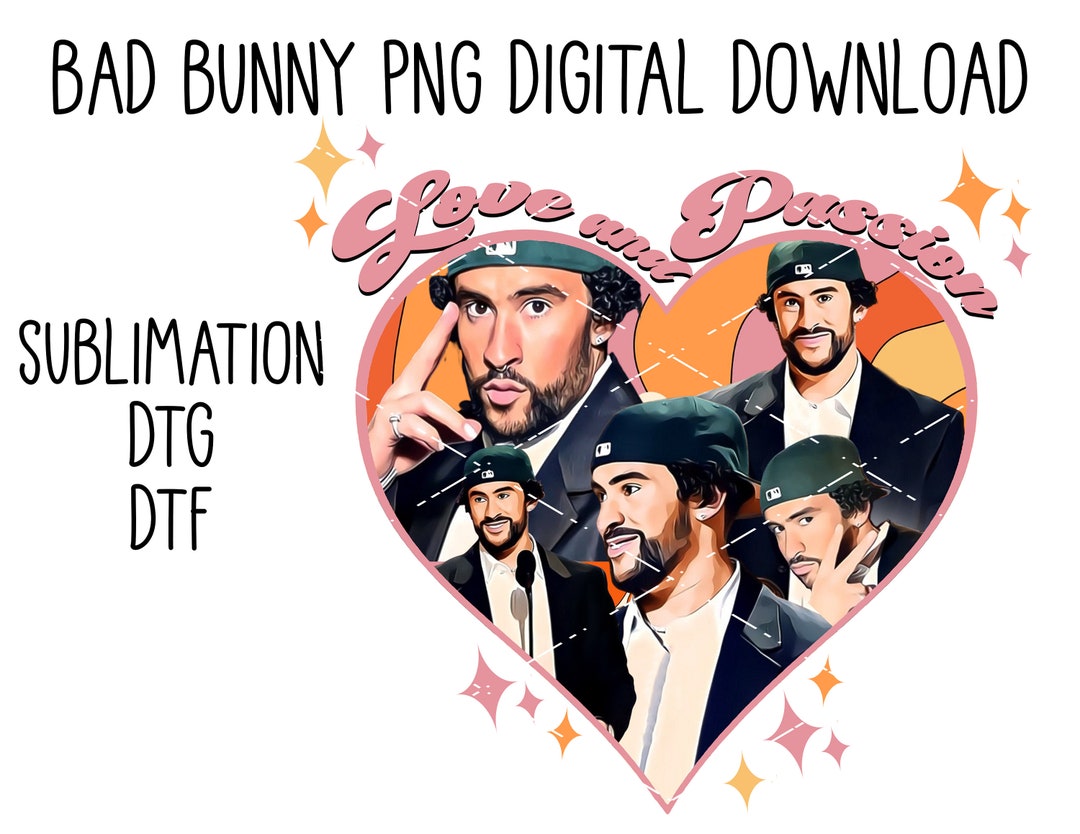 Bad Bunny PNG Image Digital Download for Sublimation Dtg Dtf - Etsy ...