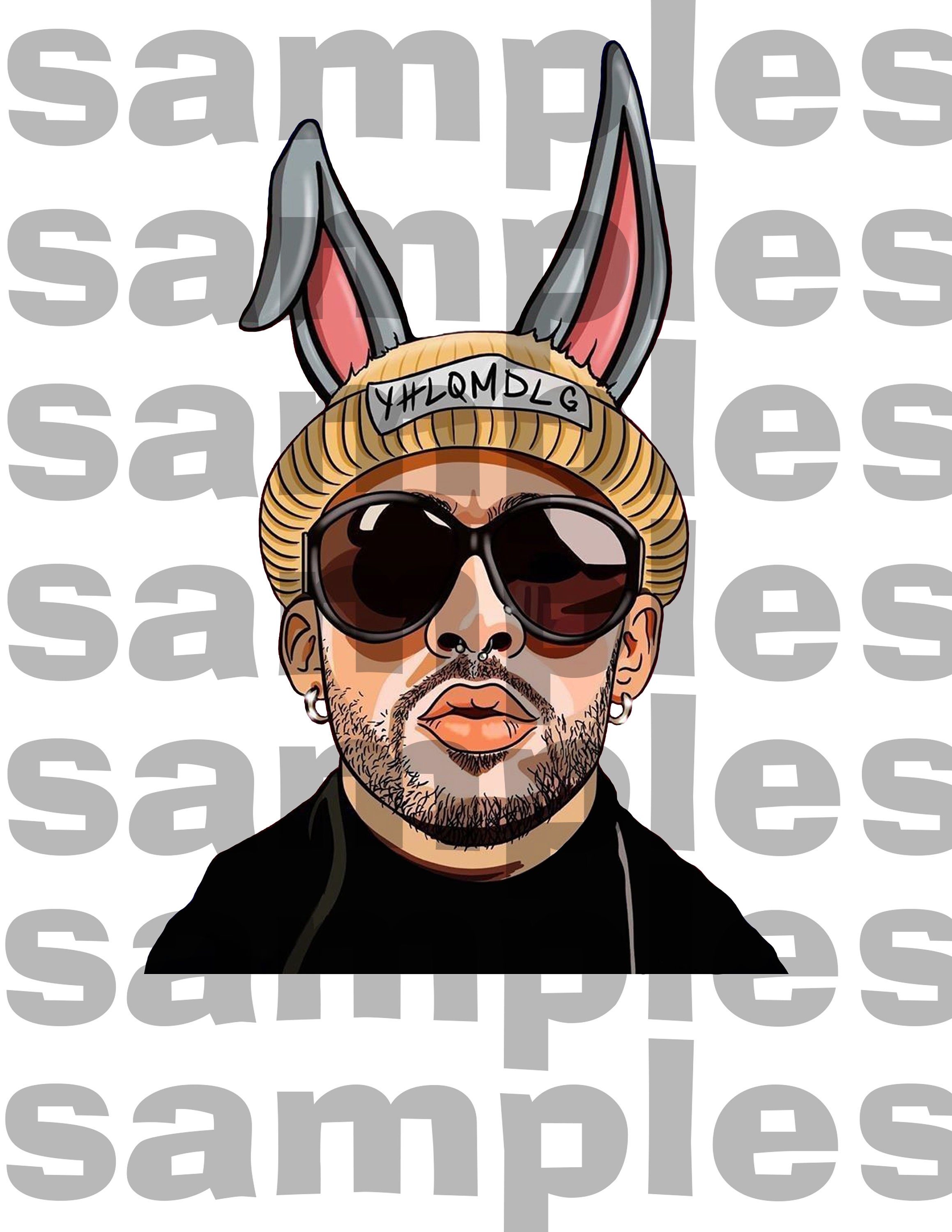 Digital Prints Art & Collectibles Bad Bunny Baseball PNG Digital ...