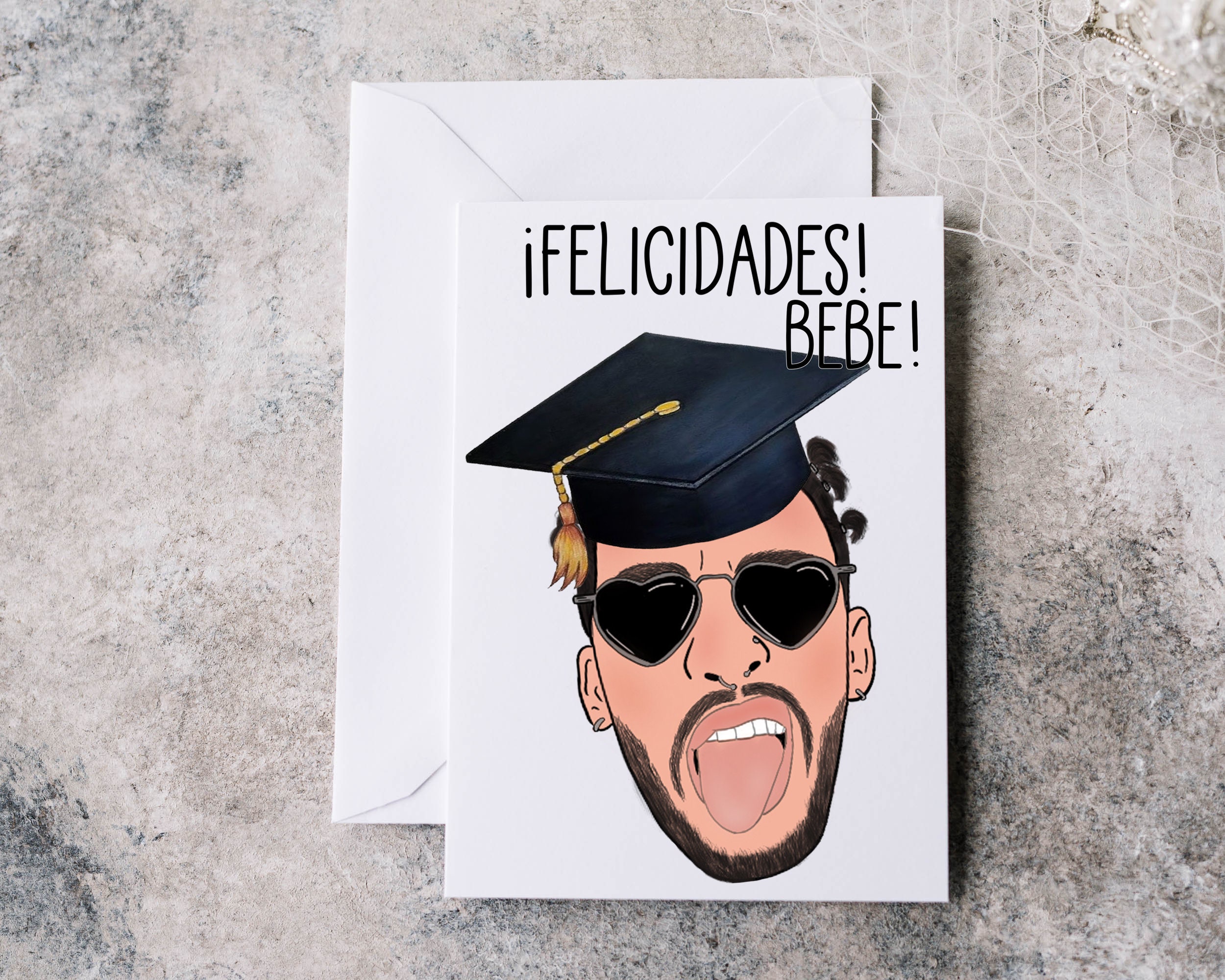 Bad Bunny Printable Greeting Graduation Card Instant Download - Etsy