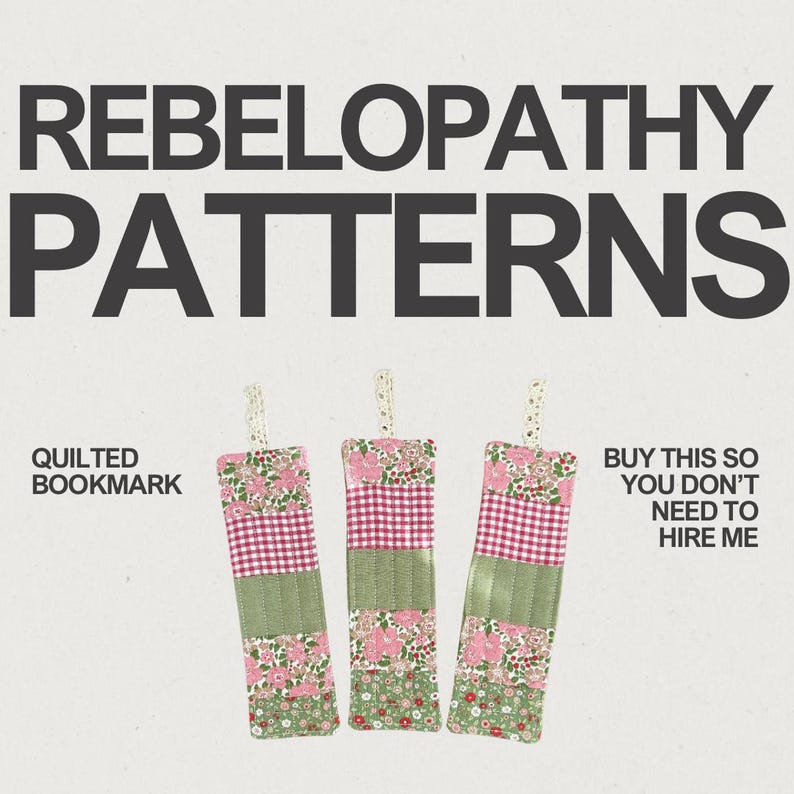 Quilted Bookmark, PDF Pattern, Bookish, Book Lover, Sewing Project ...