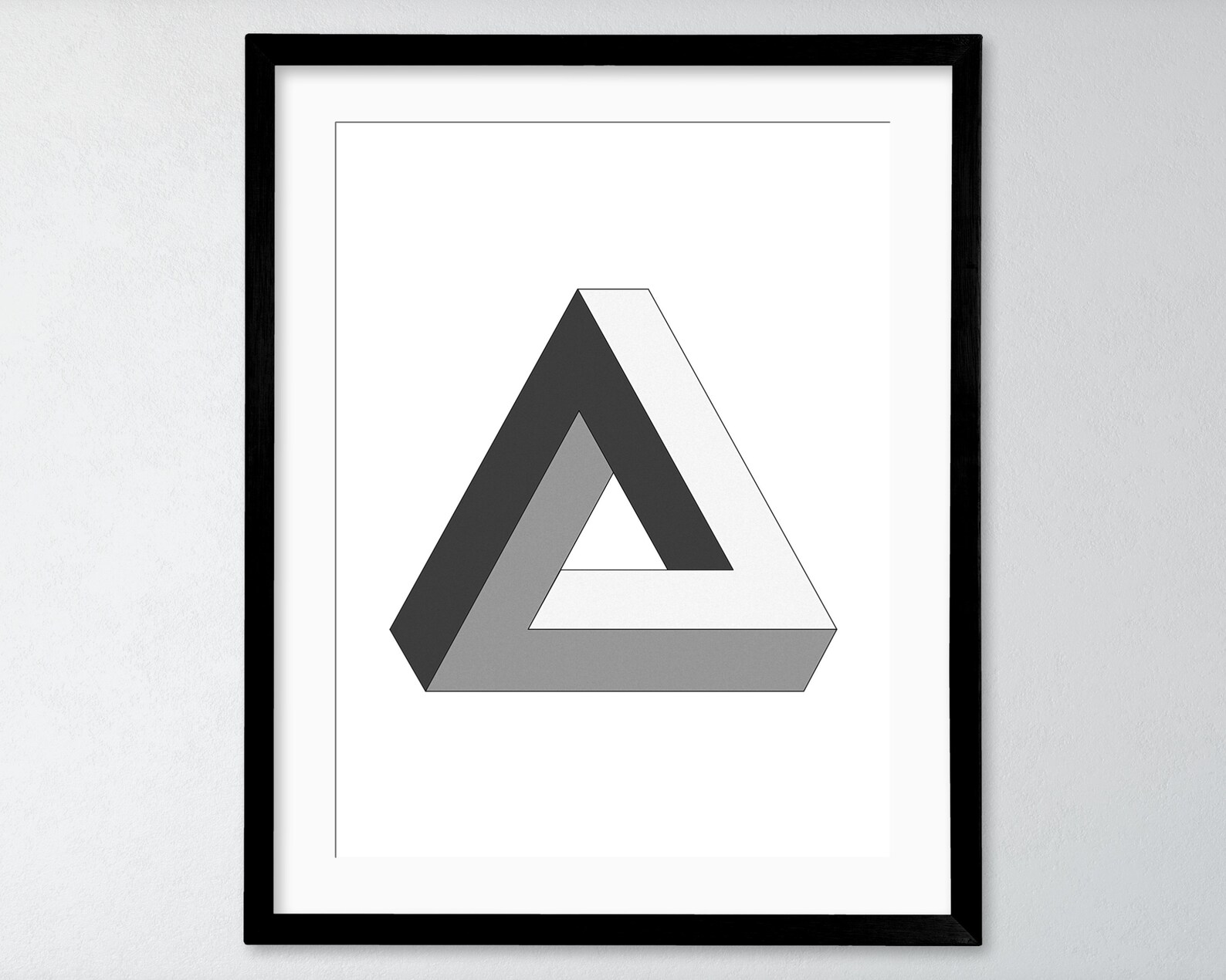 Impossible Triangle Geometric Escher Style Optical Illusion Printable ...