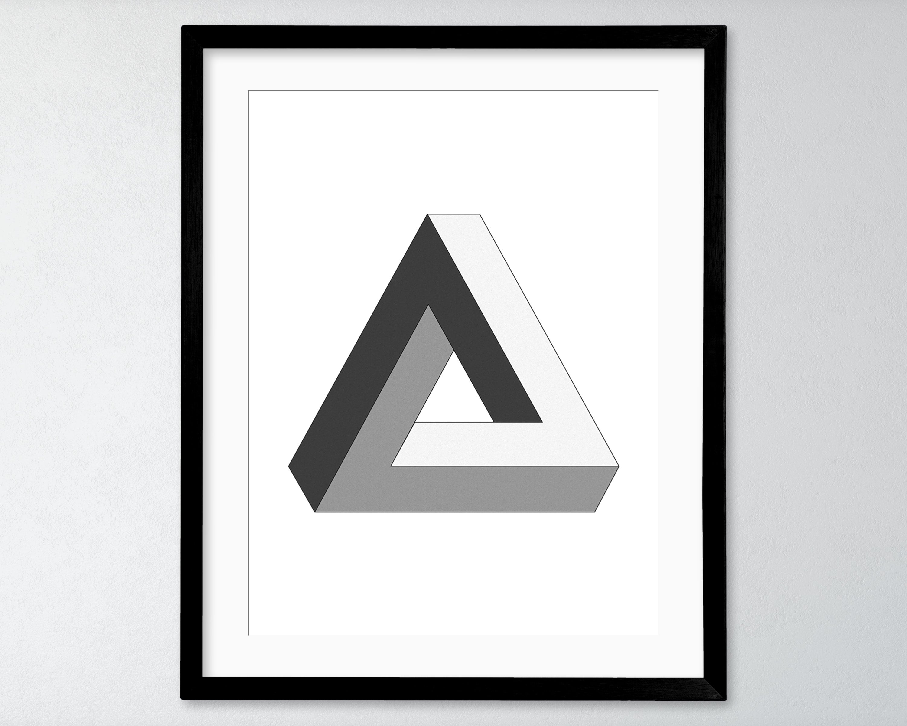 Impossible Triangle Geometric Escher Style Optical Illusion Printable ...