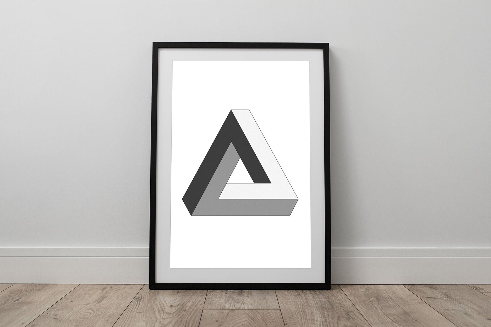 Impossible Triangle Geometric Escher Style Optical Illusion Printable ...