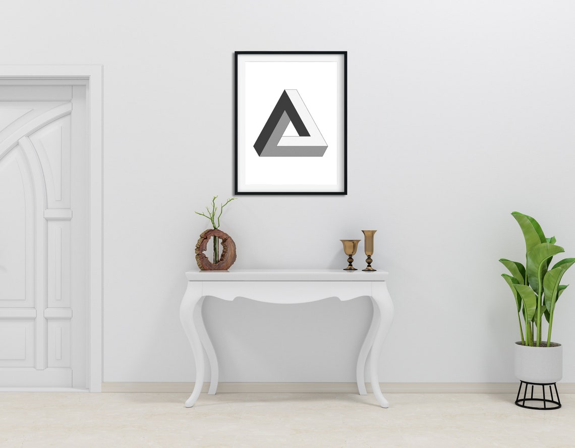 Impossible Triangle Geometric Escher Style Optical Illusion - Etsy UK