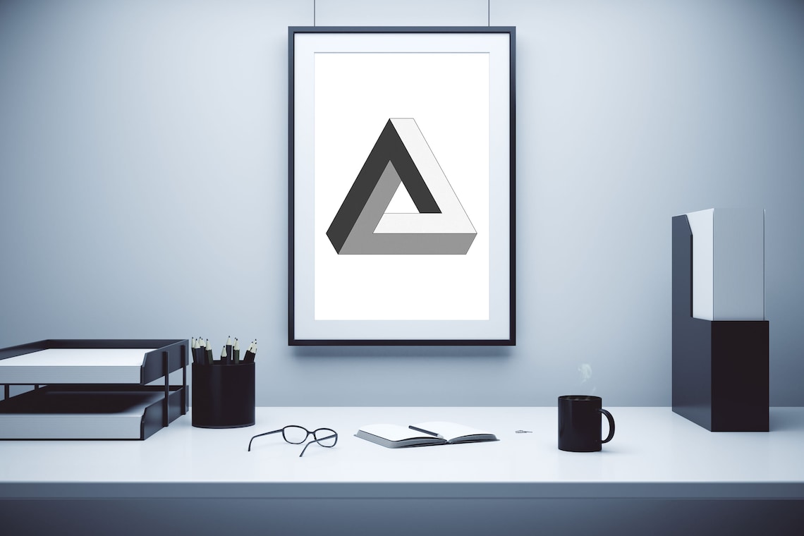 Impossible Triangle Geometric Escher Style Optical Illusion - Etsy UK