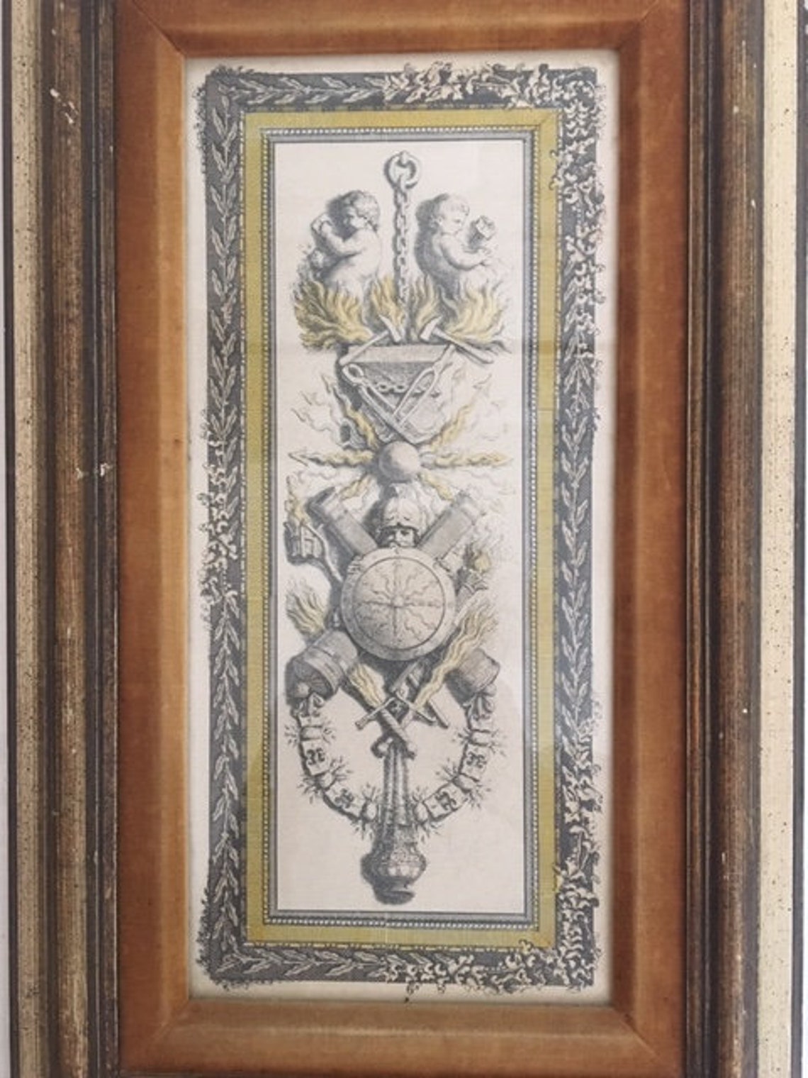 ANTIQUE CHERUB PRINTS Set of 2 1960s Florentine Frames W/ | Etsy