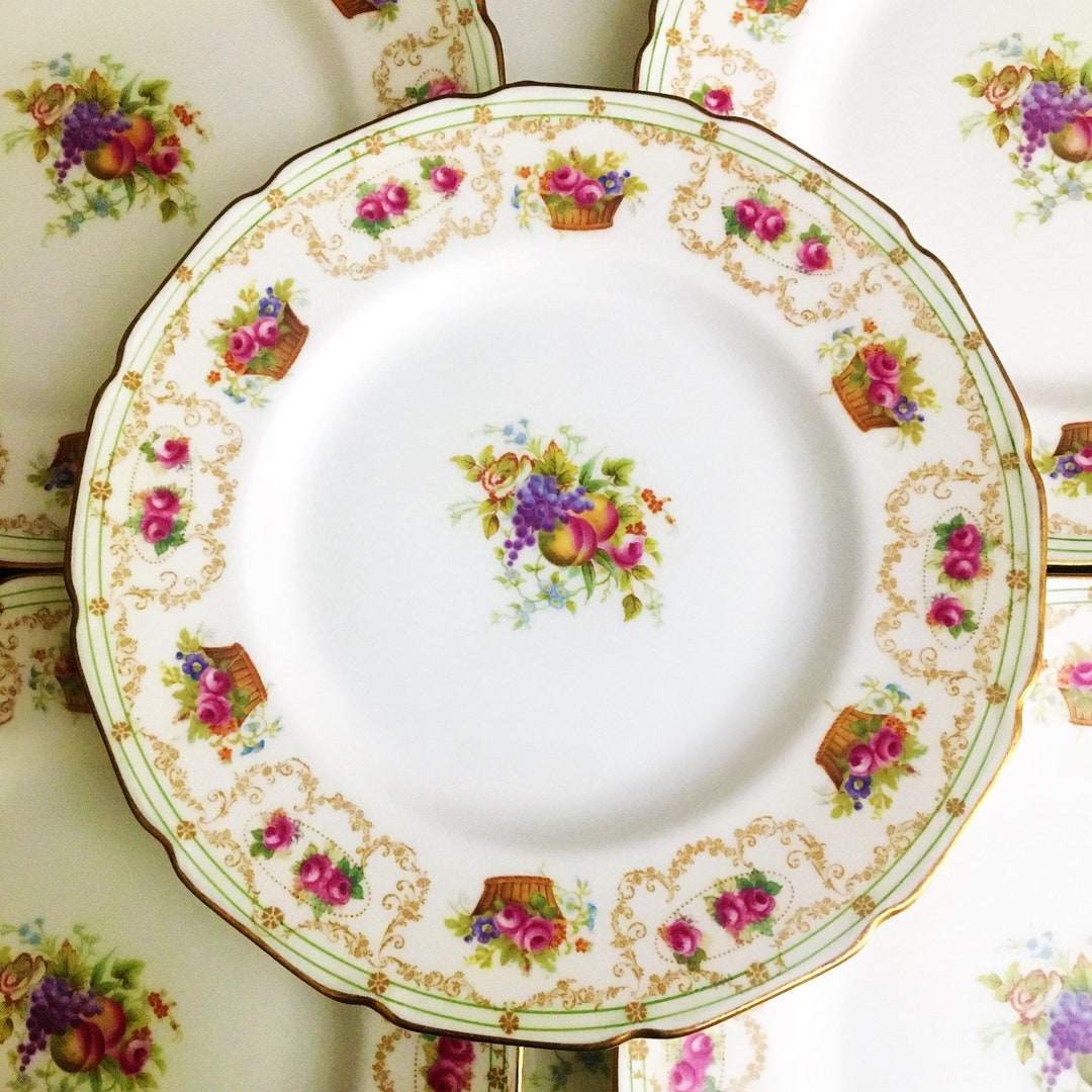 Antique Royal Doulton Set of 12 Luncheon Plates, 9d, Pattern E3704, C ...