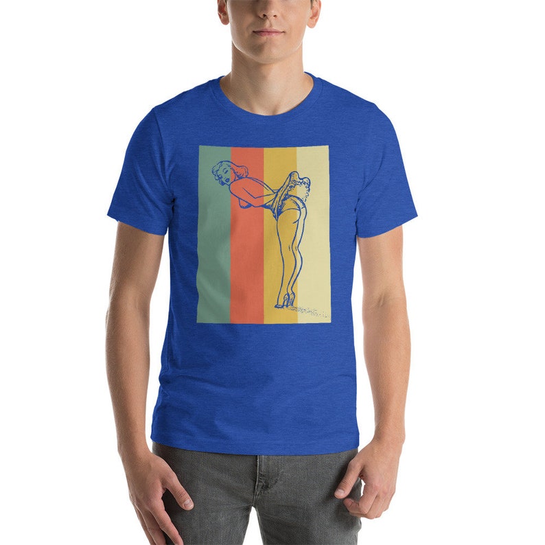 Retro Colors Sexy Upskirt Pin Up Girl T Shirt Vintage Pulp And Pinup