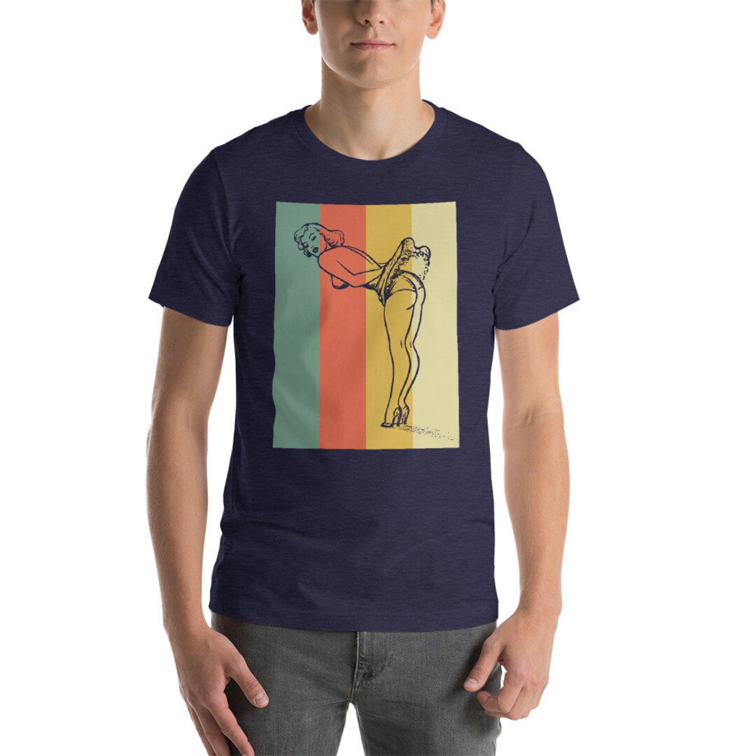 Colores Retro Sexy Upskirt Pin Up Chica Camiseta Vintage Etsy España