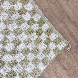 Checkered Beige and White Area Rug. - Etsy