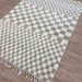 Checkered Beige and White Area Rug. - Etsy