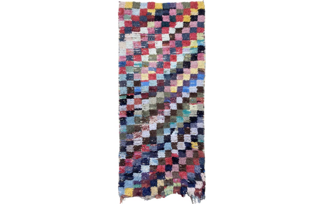 Checkered 7x2 Runner, Moroccan Vintage Runner, Narrow Colorful Rug ...