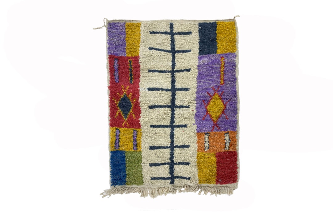 Colorful Moroccan Berber Area Rug, Custom Handmade Woven Berber ...