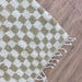 Checkered Beige and White Area Rug. - Etsy
